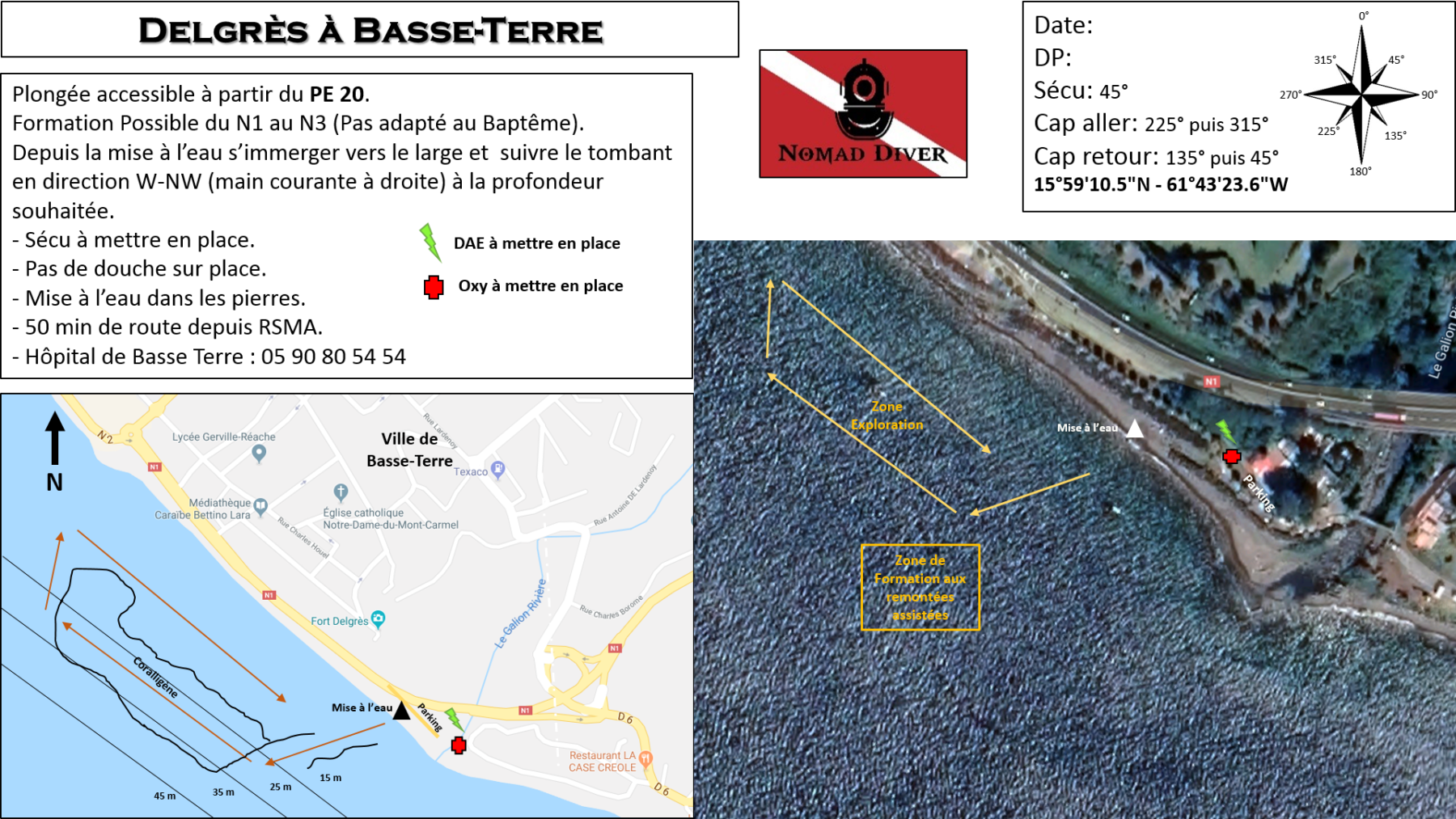 Spot de Delgrès | Carte interactive des spots et facilités de plongée